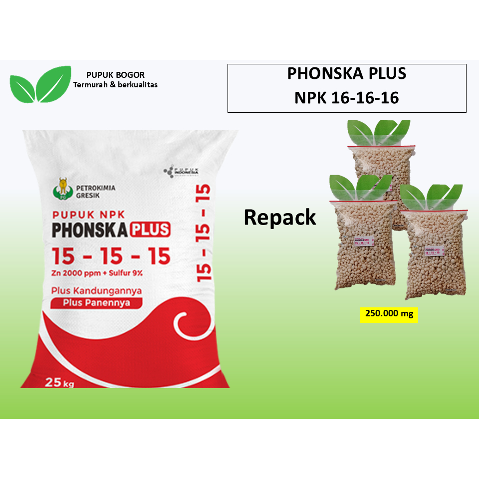 Jual PHONSKA PLUS PUPUK NPK 15 15 15 REPACK ORIGINAL PENYUBUR TANAMAN SAYUR DAN BUAH-BUAHAN ...