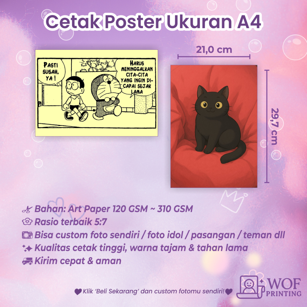 Jual Cetak Poster A4 – Custom Foto Sendiri | Cetak Foto Art Paper ...