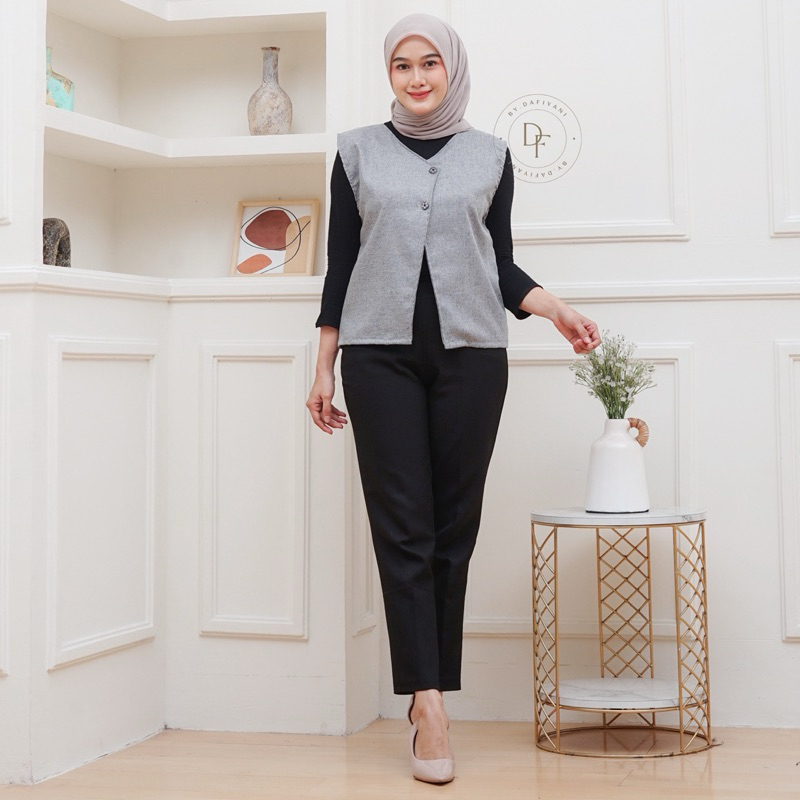 Jual Vest Premium Rompi Wanita Outer Polos Style Korea model Kancing ...
