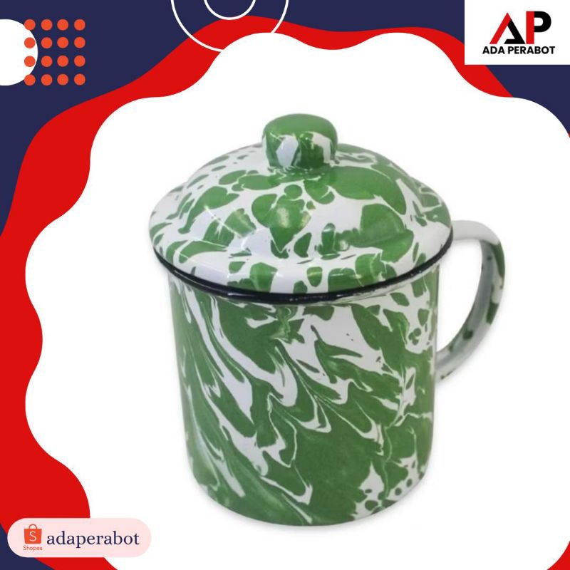 Jual GELAS MUG ENAMEL BLIRIK LURIK BLIRIK + TUTUP 7 / 10 / 12 CM ...
