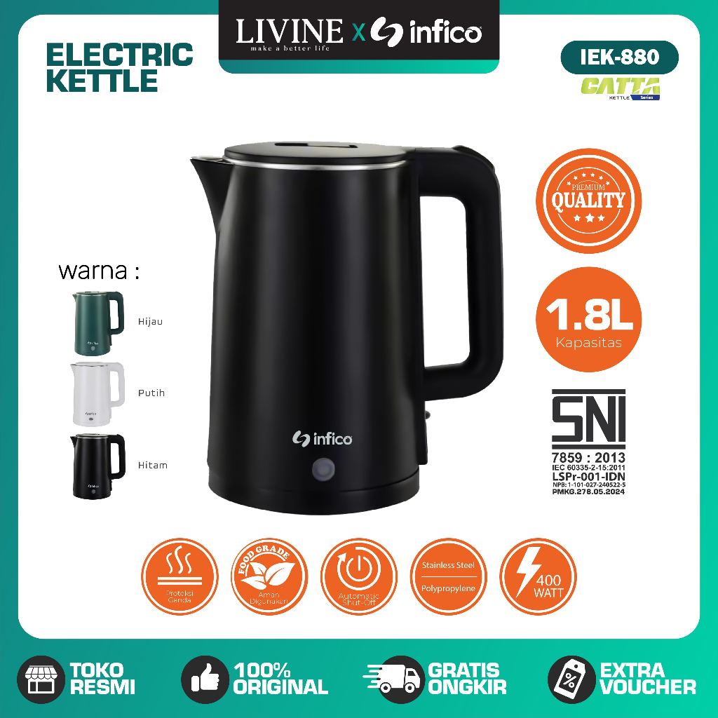 Jual Infico Teko Listrik Double Wall Pemanas Air Ceret Food Grade ...