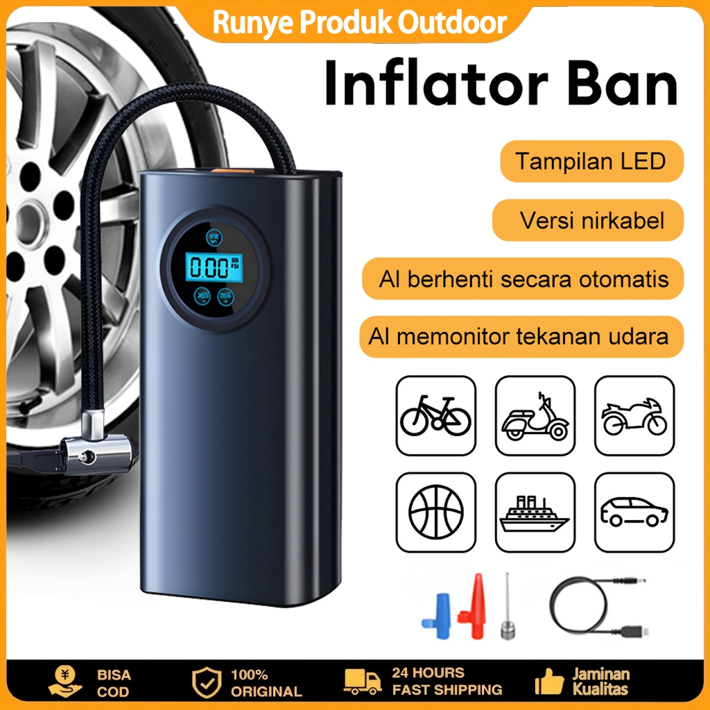 Jual Pompa Ban Motor Dan Mobil Electric Portable Tampilan Cerdas ...