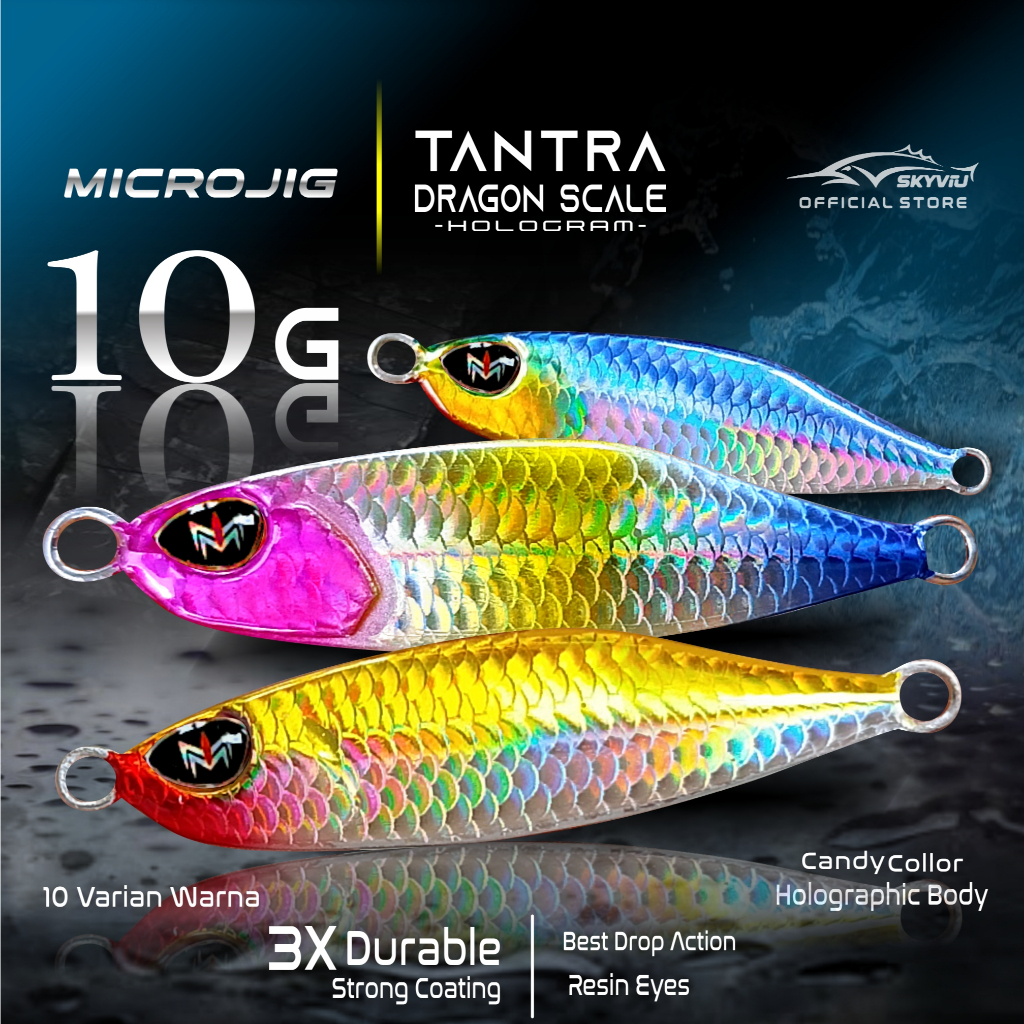 Jual Micro Jig 10 Gram Metal Jig SKYVIU TANTRA Hologram Sisik Killer 10gr Umpan Jigging Casting ...