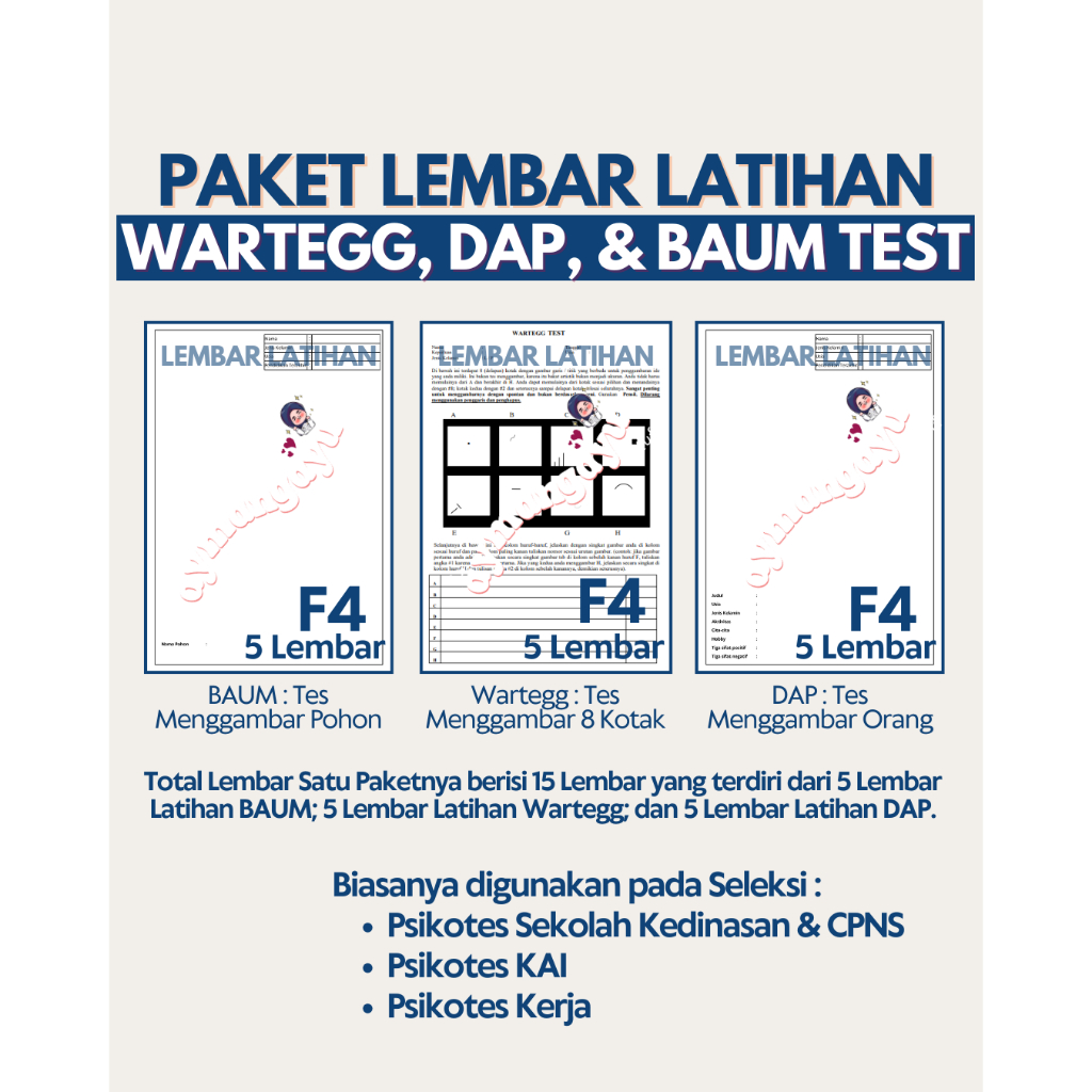 Jual PAKET WARTEGG + DAP + BAUM TEST PSIKOTES + PETUNJUK PENGERJAAN ...