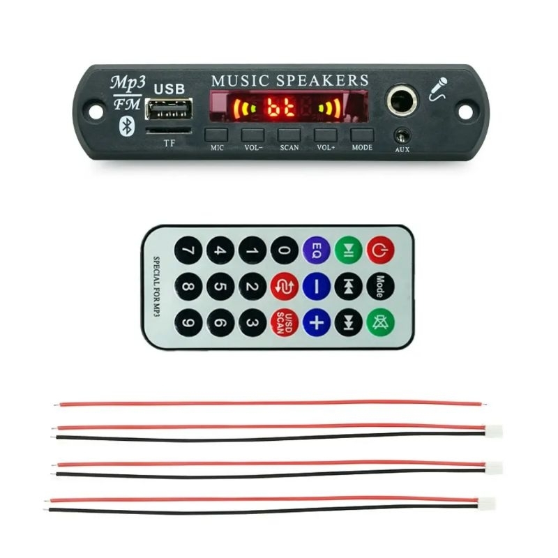 Jual Modul Amplifier Stereo Mp3 Player Bluetooth 60W Plus Bass Treble ...