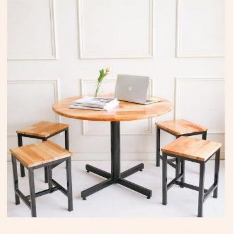 Jual meja makan meja cafe bulat meja dealing meja serba guna round ...