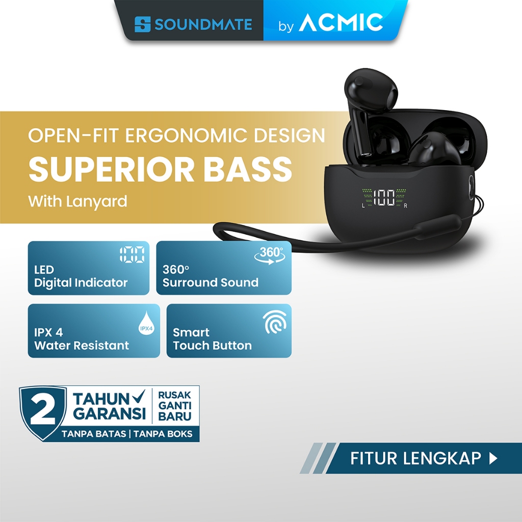 Jual ACMIC SOUNDMATE TWS D01 True Wireless Bluetooth Earphone Mini ...