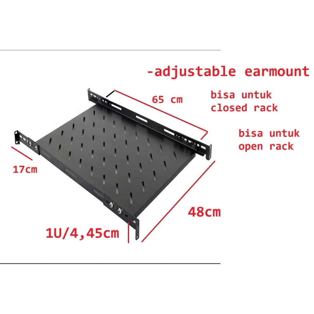 Jual fix shelf / flat shelf / tatakan / ambalan rack server 19inch ...