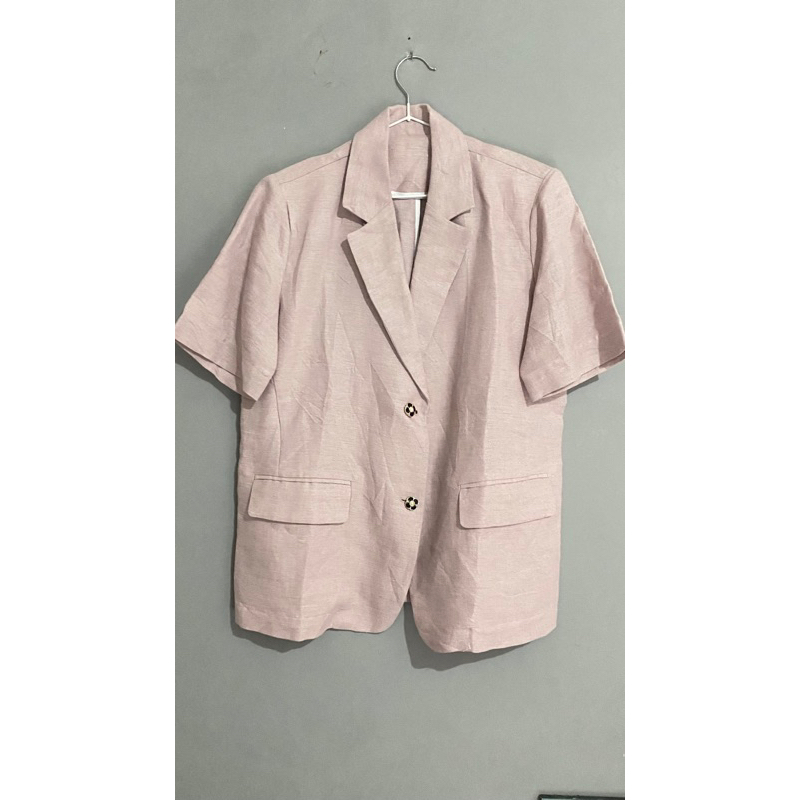 Jual BLAZER LENGAN PENDEK DUSTY PINK | Shopee Indonesia