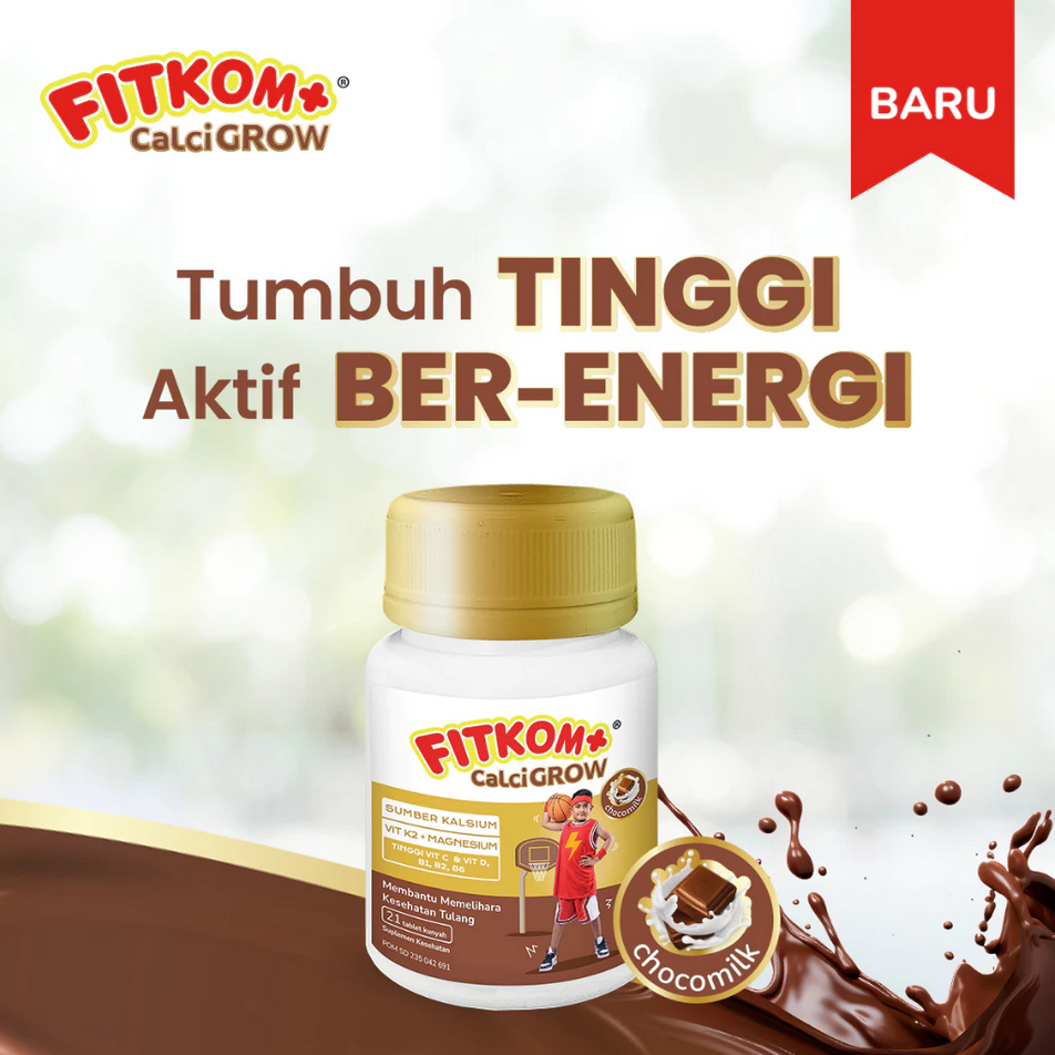 Jual FITKOM CALCI GROW - ISI 21 TABLET KUNYAH | Vitamin Tinggi Badan ...