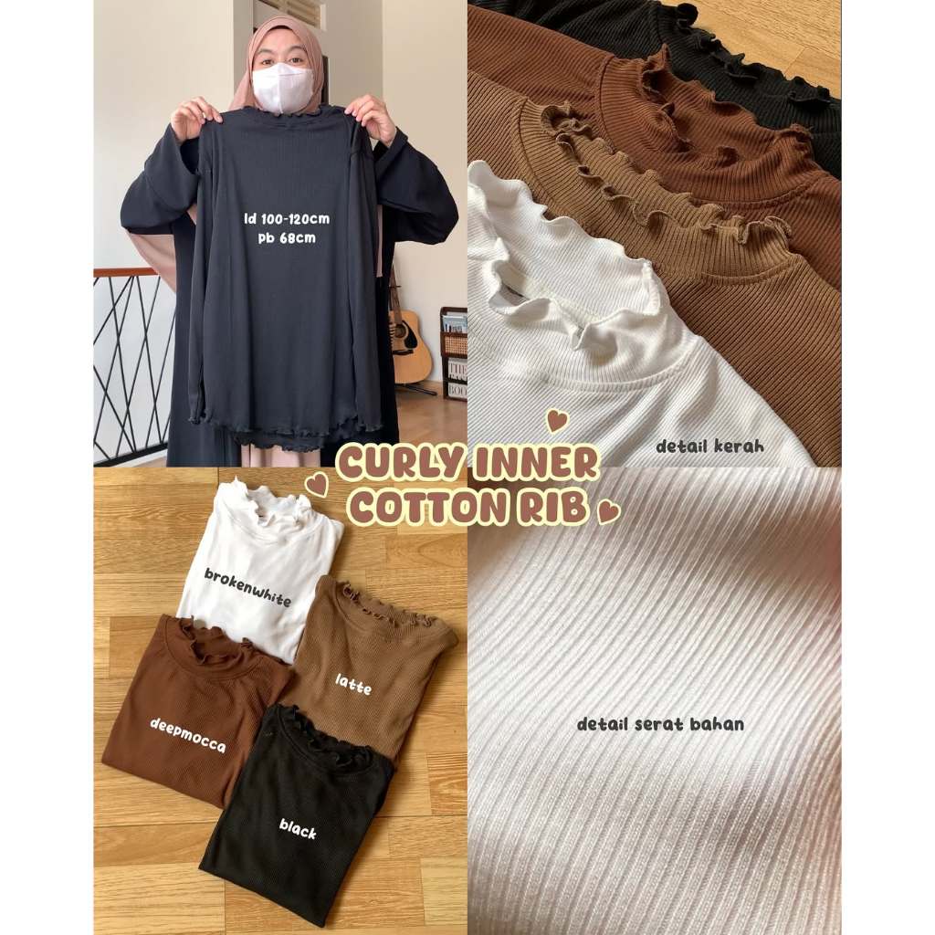 Jual CURLY INNER COTTON RIB BY ARUNAOUTFIT | Shopee Indonesia