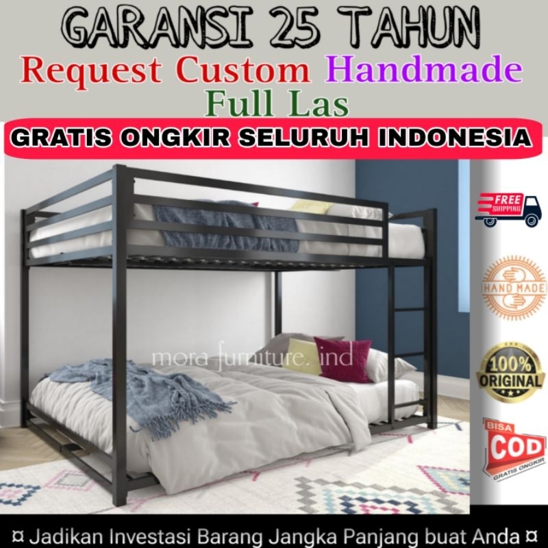 Jual [GARANSI 25 THN] Ranjang Tingkat Full Besi Tebal Tahan 25 Tahun ...