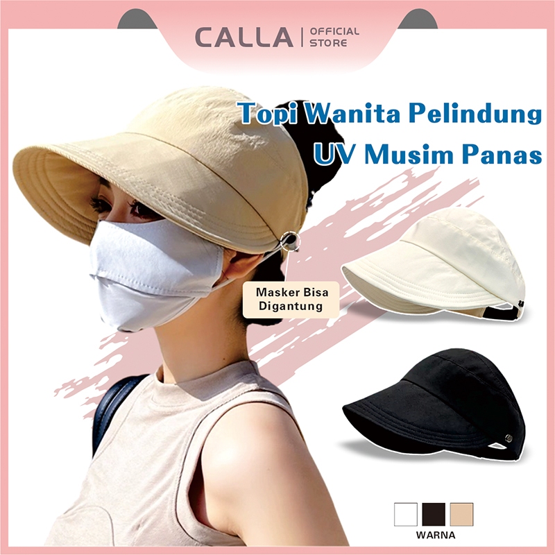 Jual Calla Topi Wanita Korea Style Topi Kait Masker Anti UV Topi ...