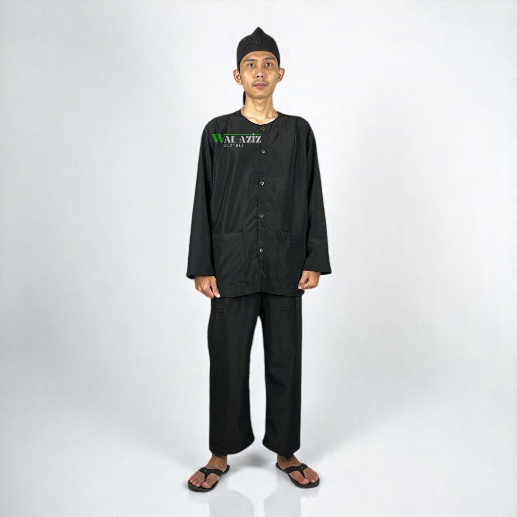 Jual Setelan Pangsi Dewasa Polos Hitam Putih Plus Iket Kepala Walaziz ...