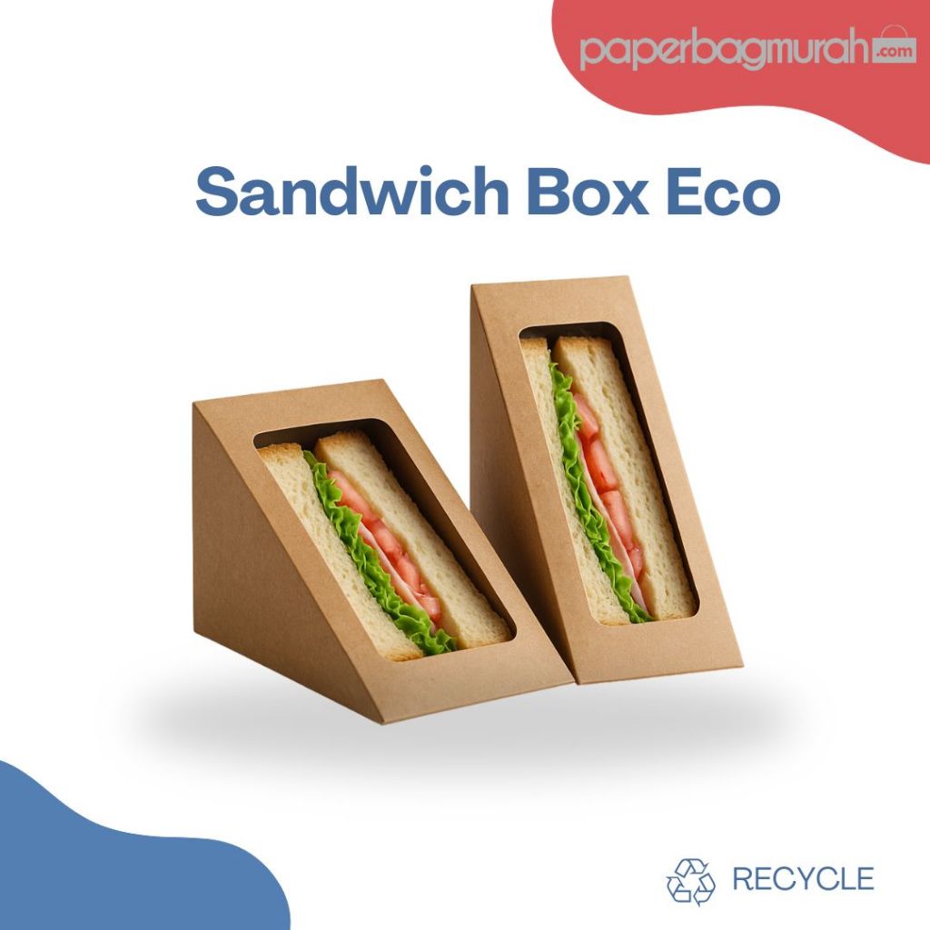 Jual Box Segitiga Sandwich Fruit Sando Kemasan Kraft Paper Size Medium ...