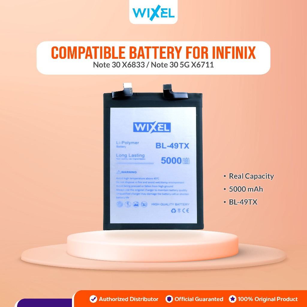 Jual WIXEL Baterai BL-49TX Infinix Note 30 X6833 / Note 30 5G X6711 Double Power Real Capacity ...