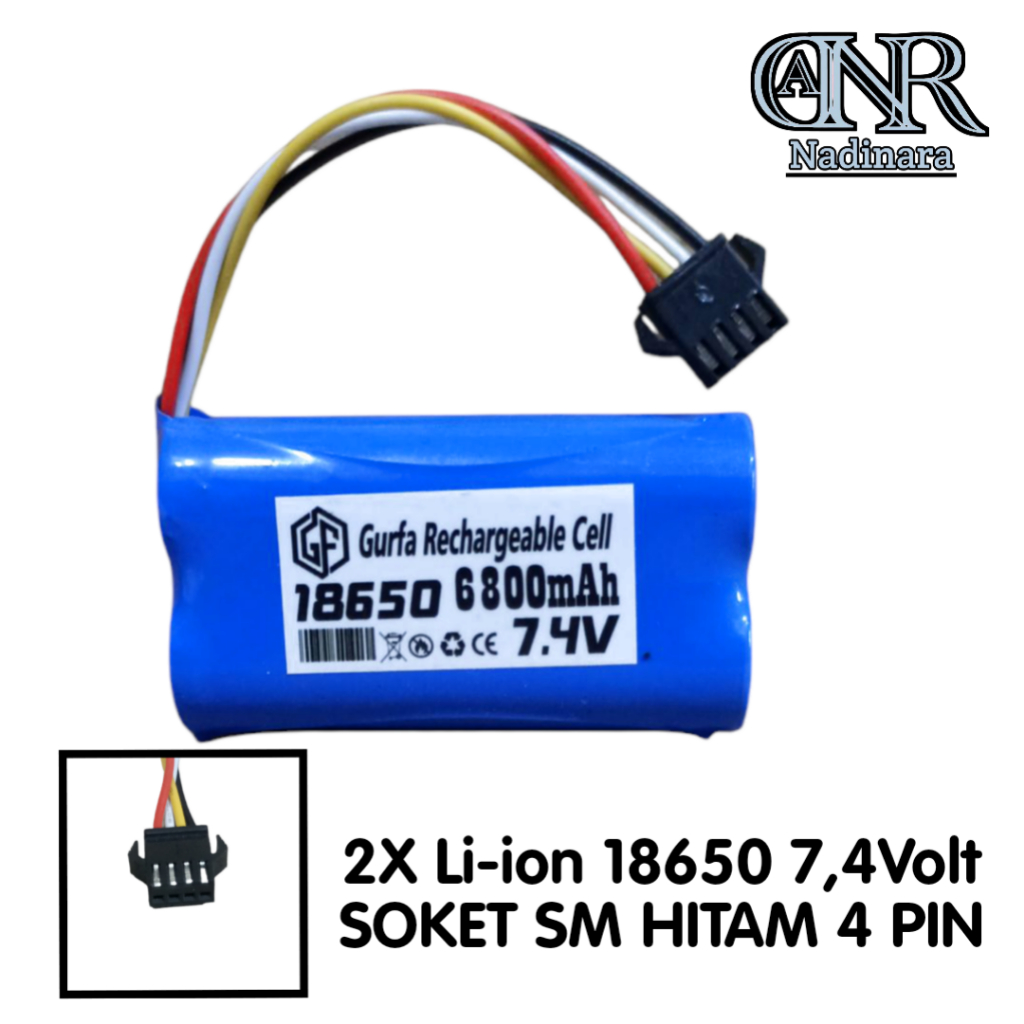 Jual Baterai Mainan Anak / Baterai RC Tipe Li-ion 2X 18650 6800mAh 7,4V ...