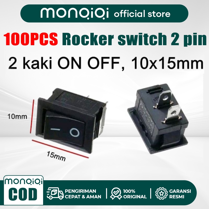 Jual 100PCS Rocker switch 2 pin saklar 2 kaki karaoke kecil Saklar ...