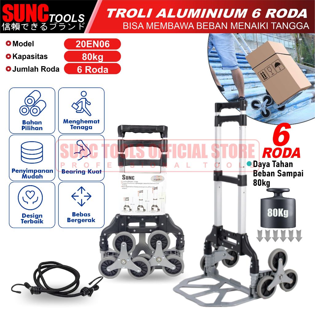 Jual SUNC TOOLS Troli Pendaki Tangga 10 Roda Trolley Stair Climbing ...