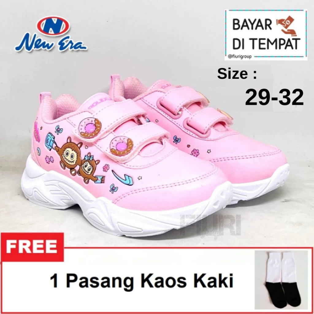 Jual FIURI - NEW ERA - LALA MIMI V 29-32 PINK PUTIH HITAM - SEPATU ...
