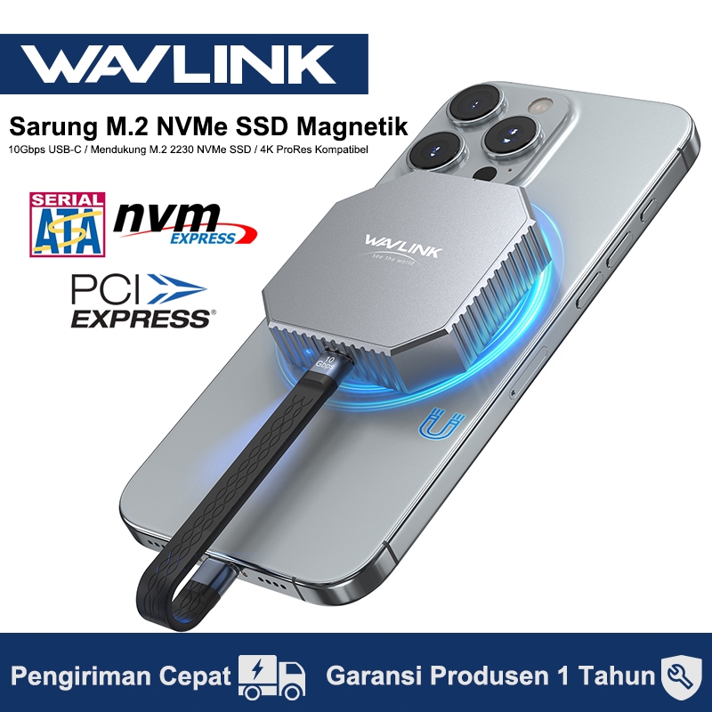 Jual WAVLINK Sarung M.2 2230 NVMe SSD Magnetik 10Gbps USB-C NVMe ...