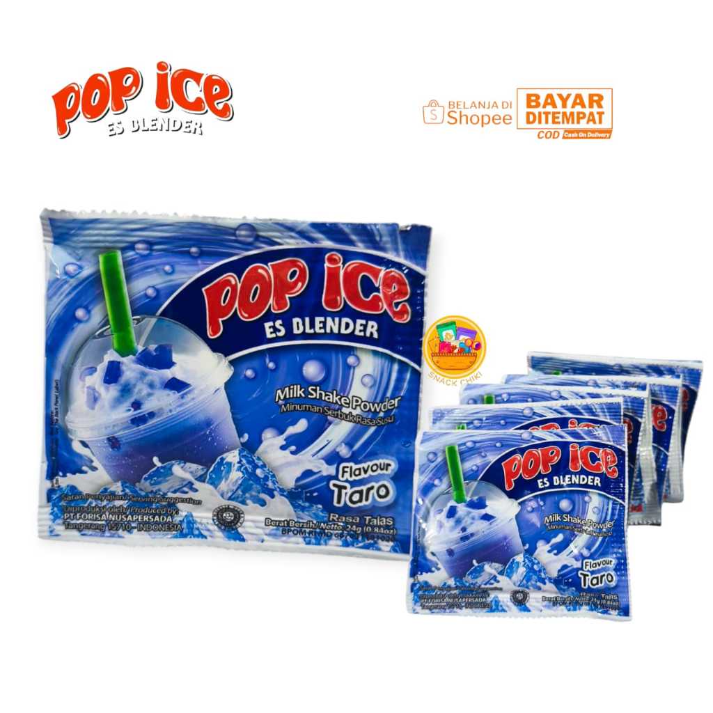 Jual POP ICE ES BLENDER RASA TARO 1 RENCENG 10 PCS | Shopee Indonesia