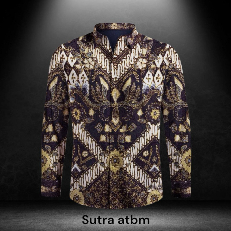 Jual batik tulis sutra atbm kemeja exclusive PL017 | Shopee Indonesia