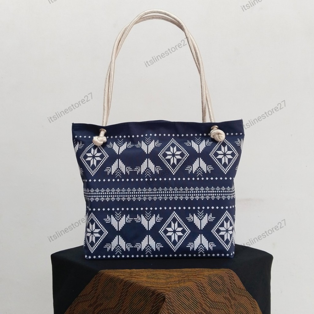 Jual Tas Wanita Tote Bag Tas Ibu Tas Pengajian Motif Batik Songket ...