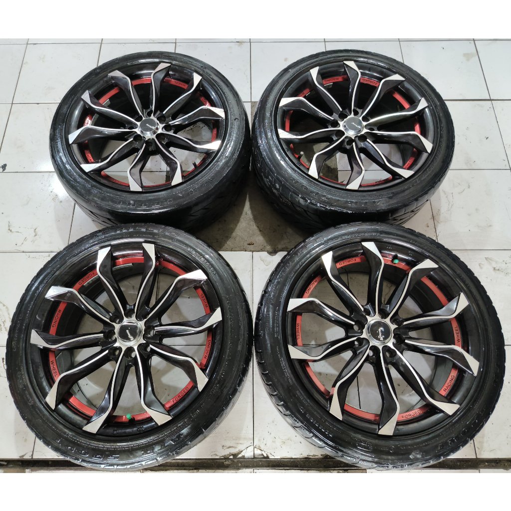 Jual velg seken racing lenso samurai r17x7,5 pcd 4x100/114 plus ban jazz yaris vios avanza xenia ...
