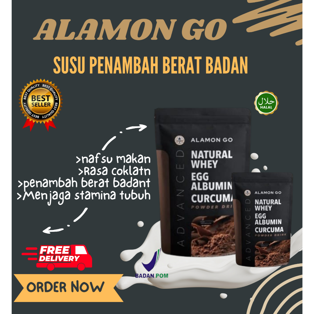 Jual Alamon Go Gain Susu Penambah Berat badan Halal Bpom | Shopee Indonesia