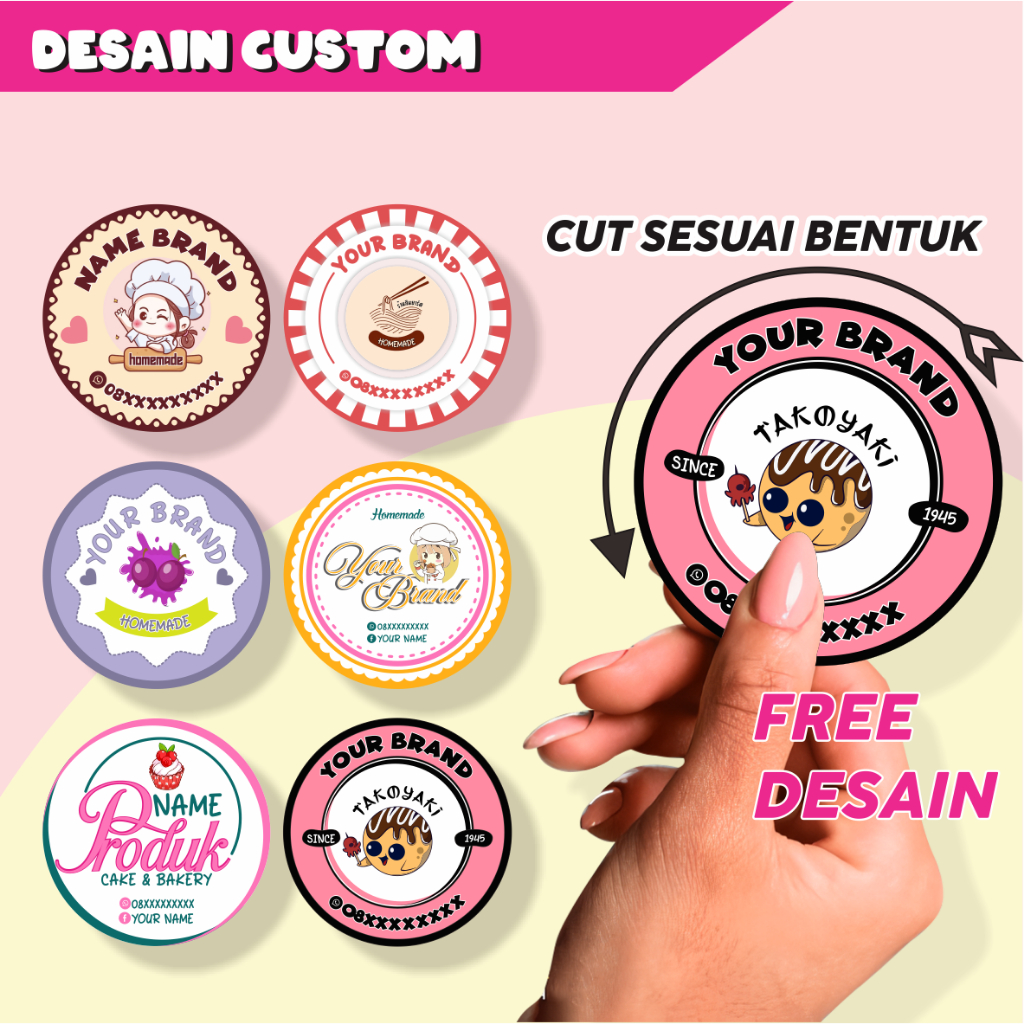 Jual Stiker label Custom Print & Cut Label | Shopee Indonesia