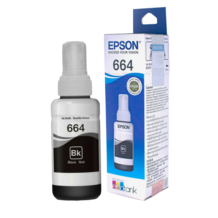 Jual TINTA EPSON 664 BLACK ORIGINAL L100/L110/L120/L210/L220/L310/L350/L355/L360/L1300 | Shopee ...