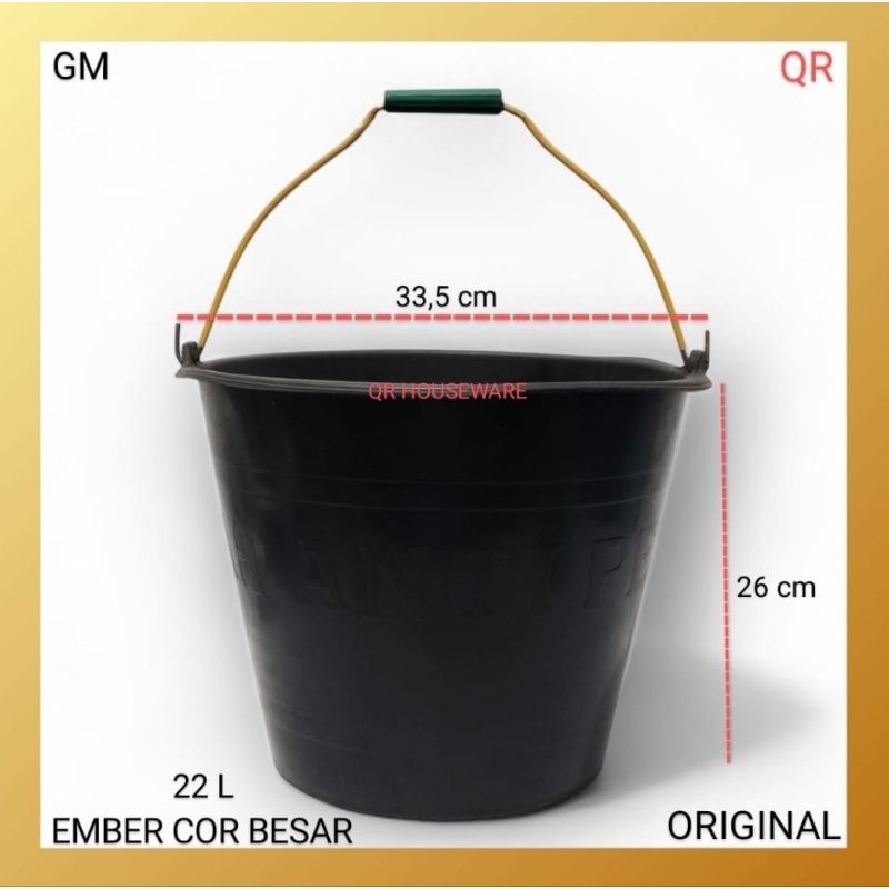 Jual Ember Cor Hitam 22 Liter - Anti Pecah, Kuat & Tahan Lama | Shopee ...