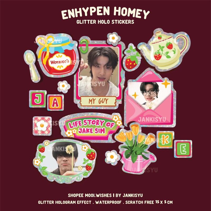 Jual Enhypen HOMEY Sticker Deco Glitter Hologram JANKISYU Waterproof ...