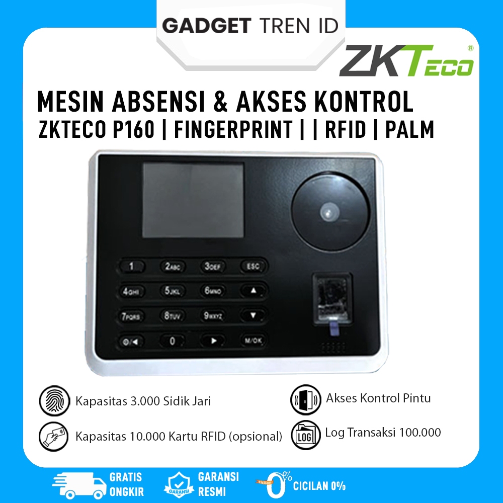 Jual Mesin Absensi dan Akses Kontrol ZKTeco P160 | Palm 160 ...