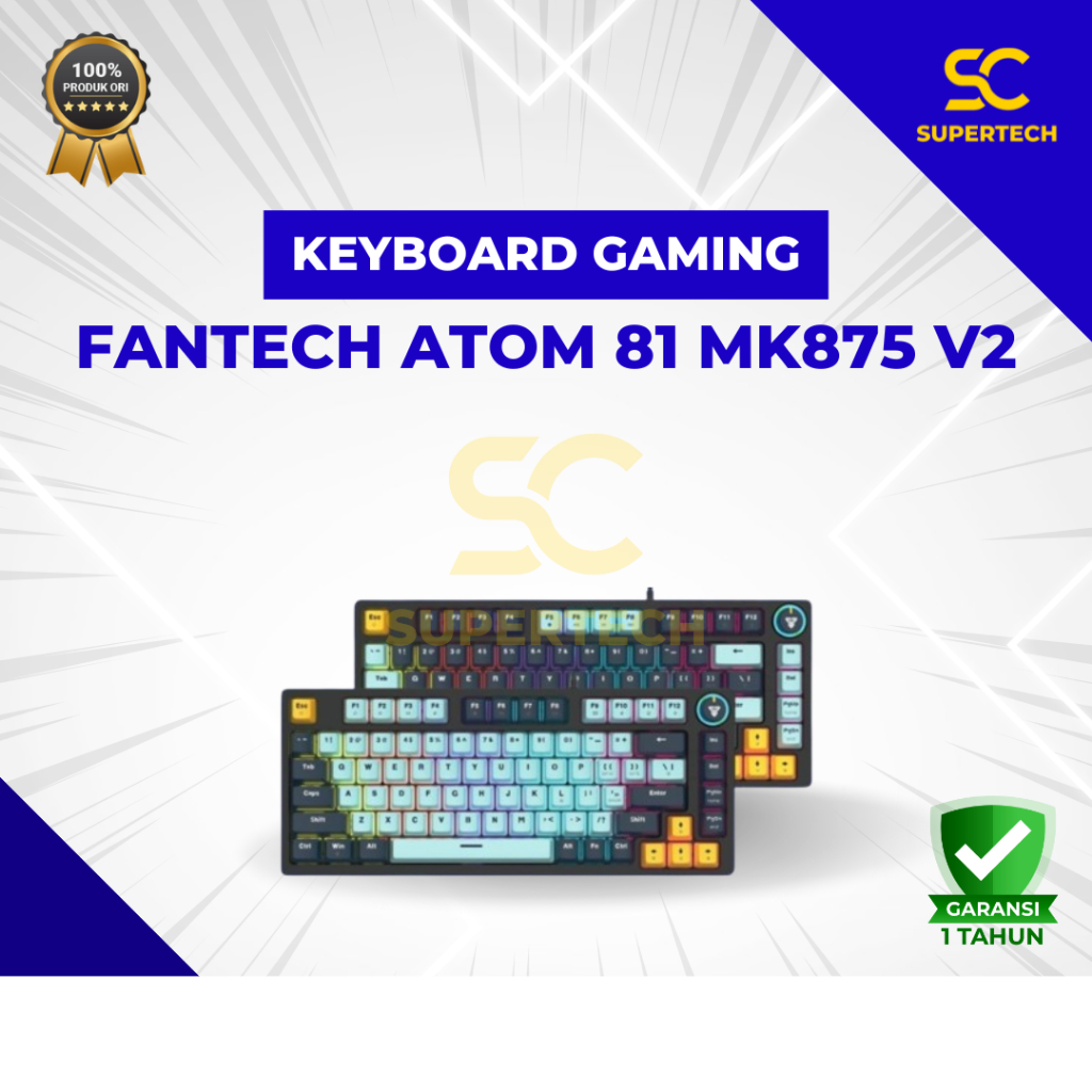 Jual Fantech ATOM 81 MK875 V2 SUMI 75% Mechanical Keyboard Gaming MK 875 MK875V2 SUMI ATOM81 ...