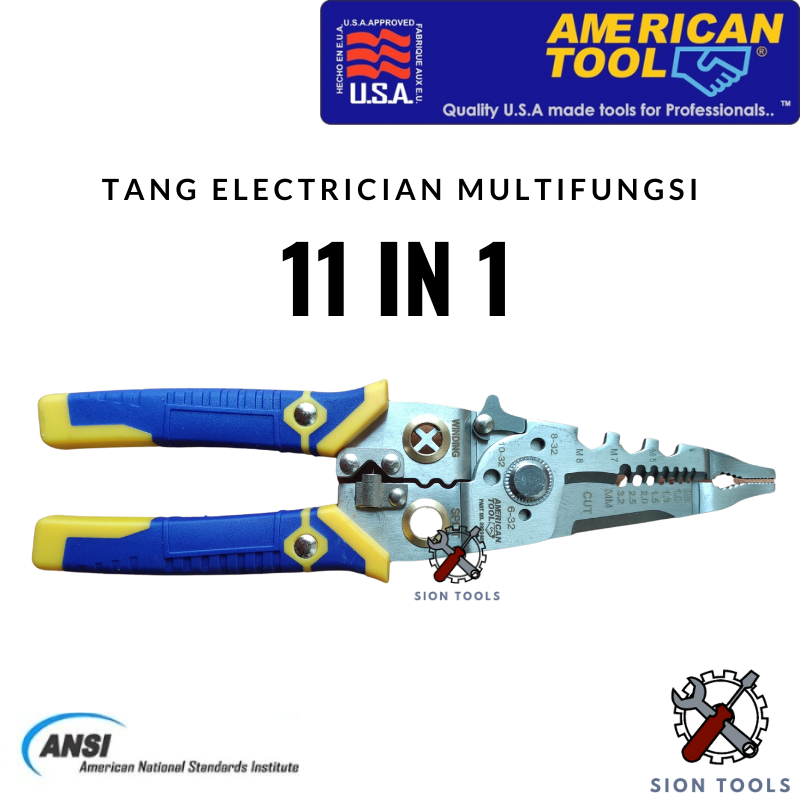 Jual AMERICAN TOOL TANG ELEKTRIK MULTIFUNGSI 11 IN 1 DEKRUSTASI KUPAS ...