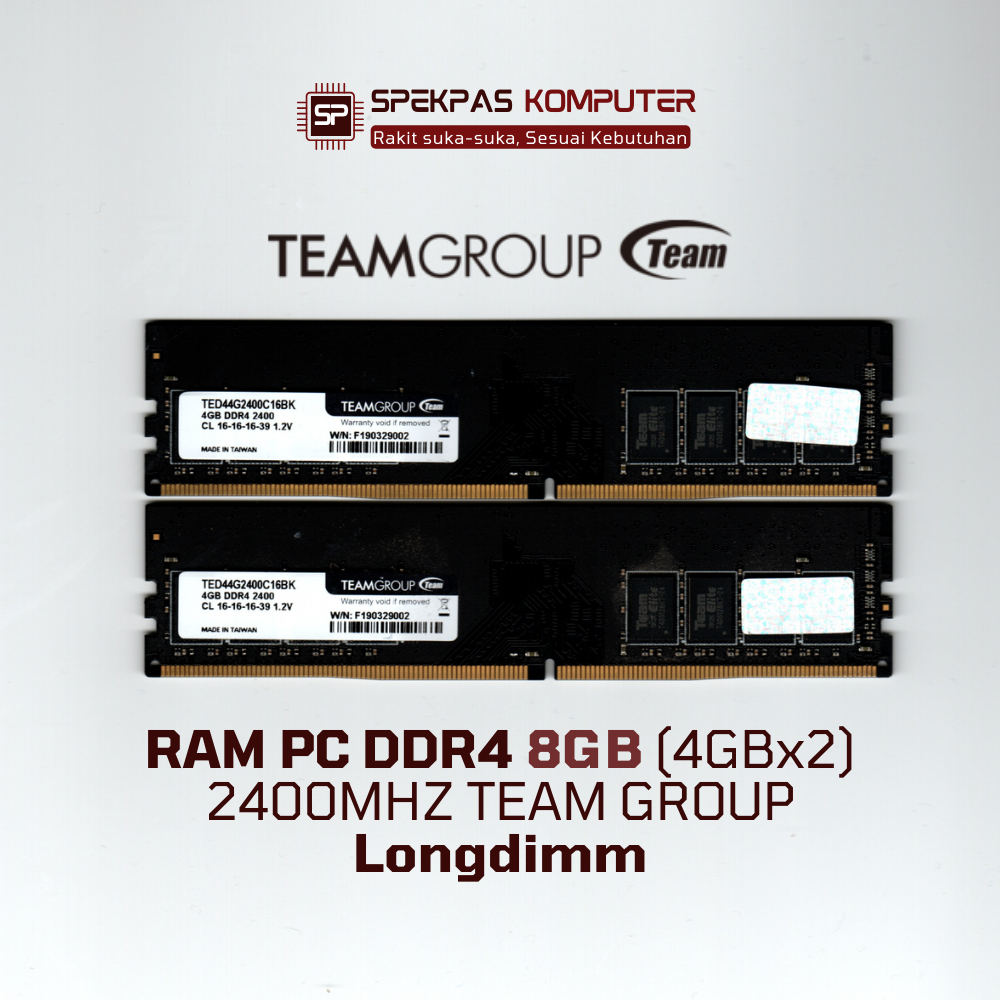 Jual RAM DDR4 8GB 2400mhz TeamGroup TED44 | Shopee Indonesia