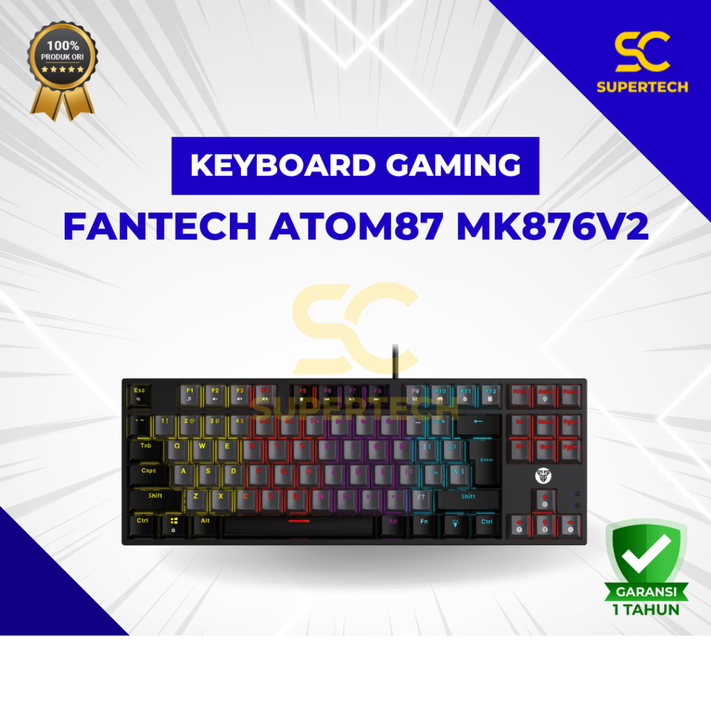 Jual Fantech ATOM87 MK876V2 SUMI EDITION RGB Gaming Mechanical Keyboard ...