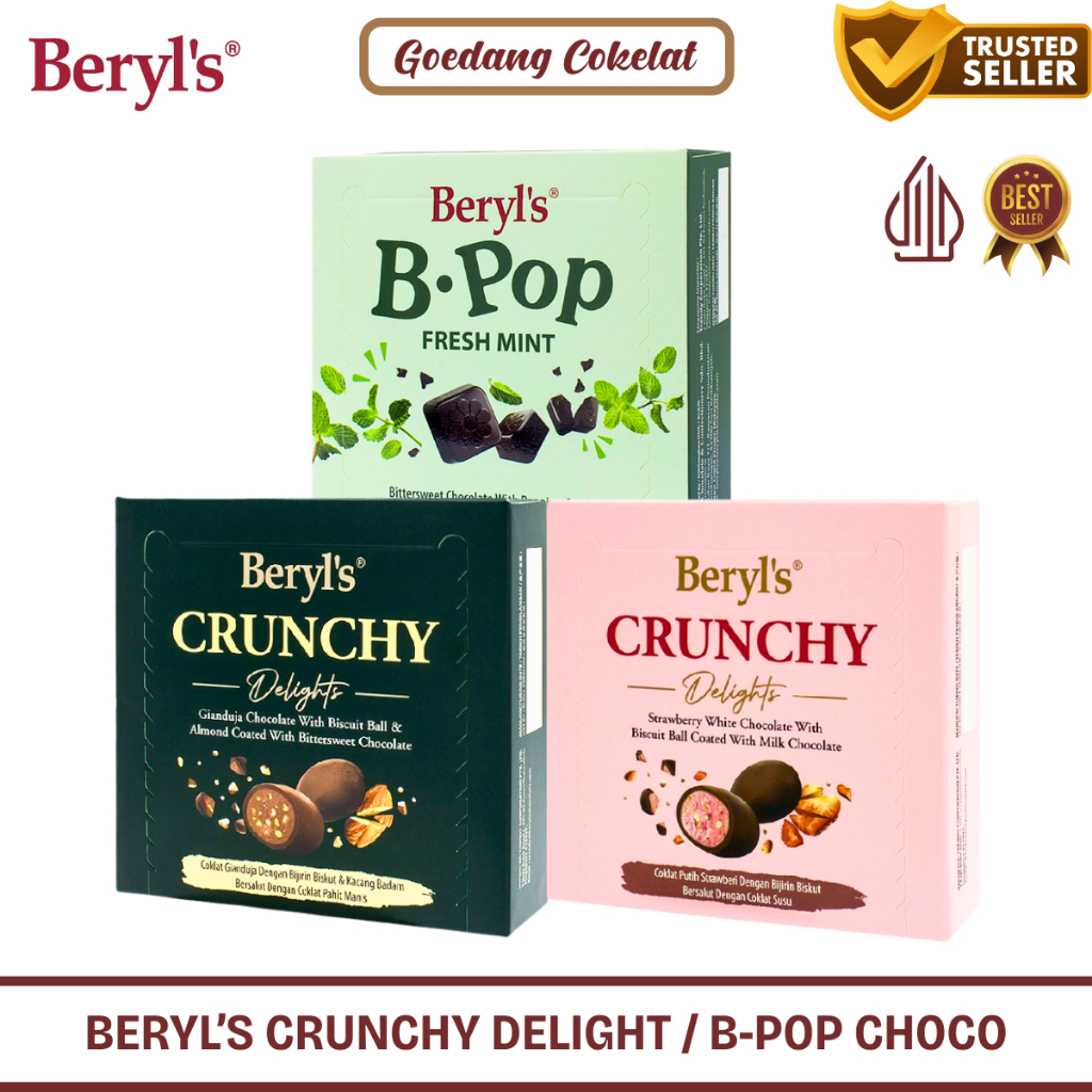Jual Beryls Crunchy Delights Chocolate Gianduja Strawberry Biscuit Ball ...