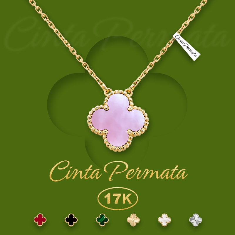 Jual Kalung Emas Dengan Kulit Kerang Mutia Pink Clover Gold 17K ...