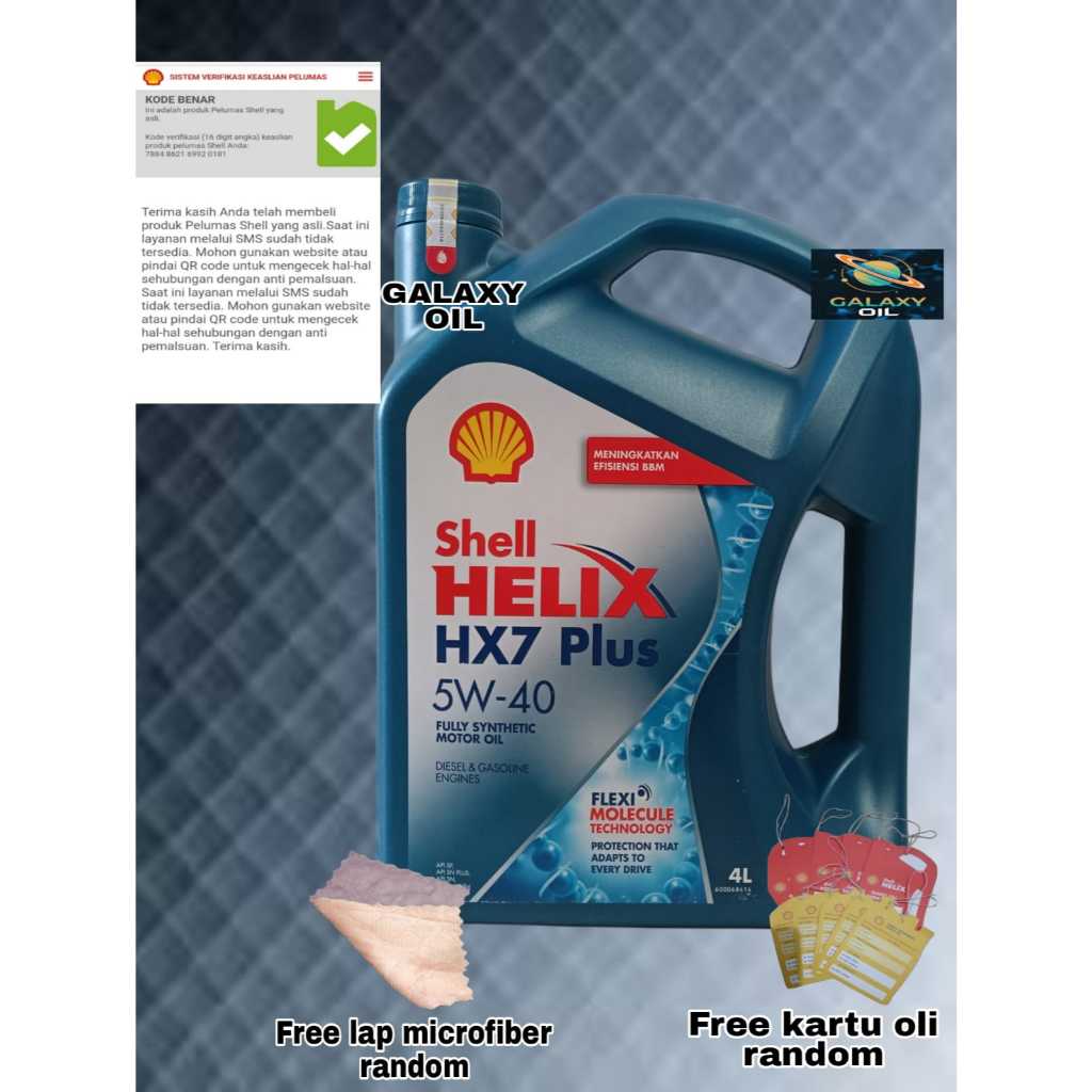Jual OLI MOBIL SHELL HELIX HX7 PLUS 5W-40 4L 4LITER 5/40 BARCODE (1 PCS ...