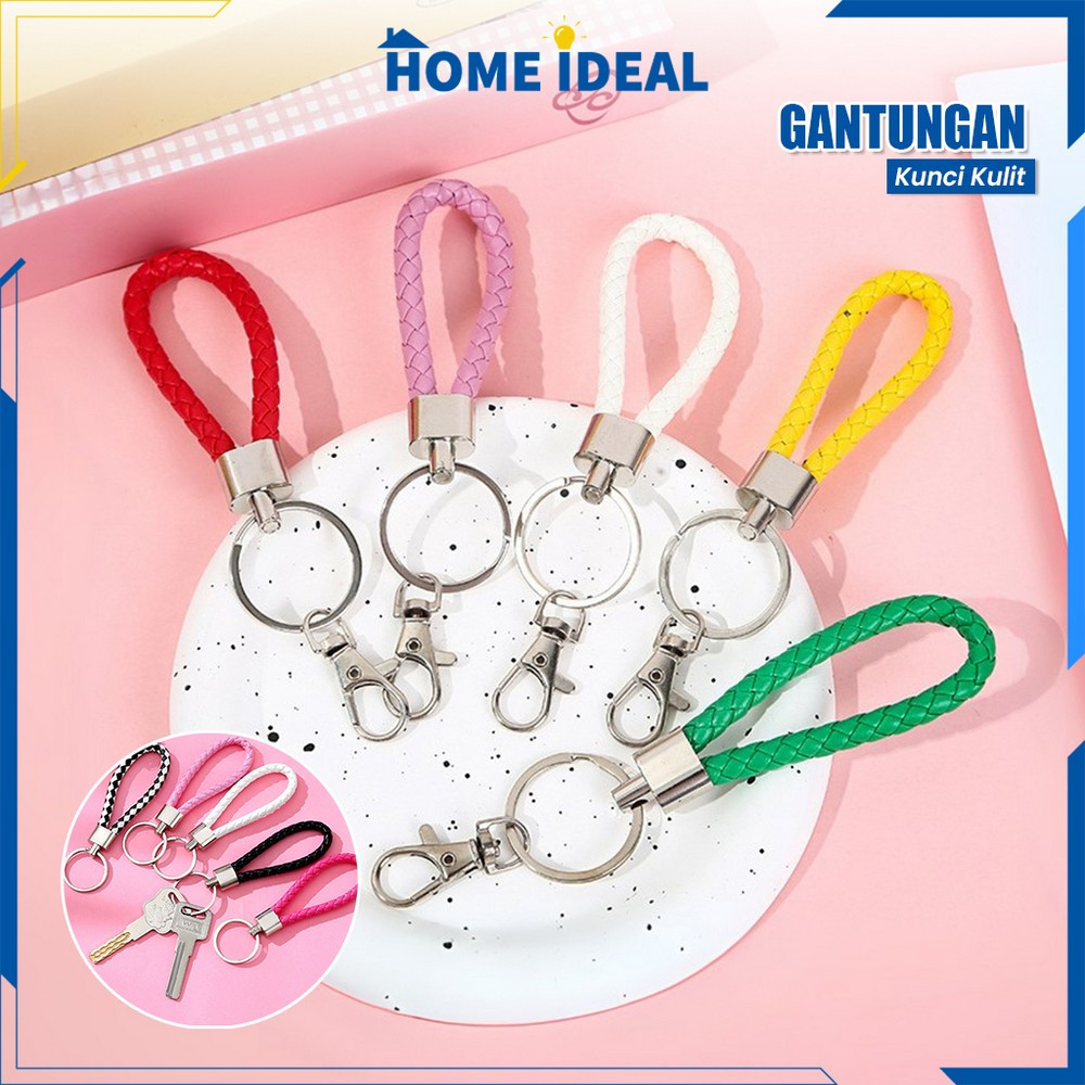 Jual Keychain Gantungan Kunci Tali Anyaman Kepang Serbaguna / Ganci Kulit Braided Mini Mobil ...
