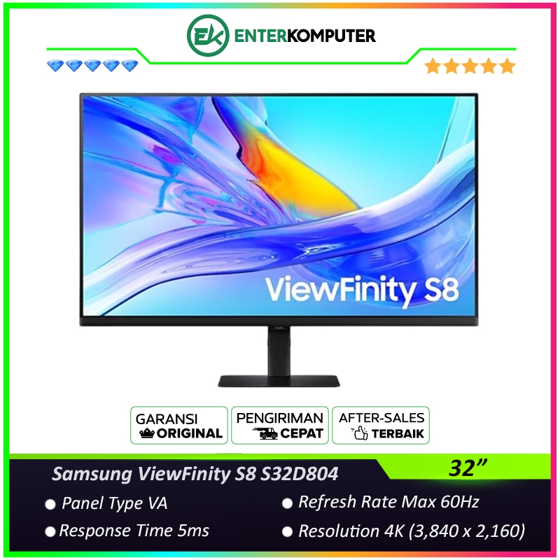 Jual Samsung ViewFinity S8 S32D804 32" 4K UHD HDR10 USB-C Monitor ...