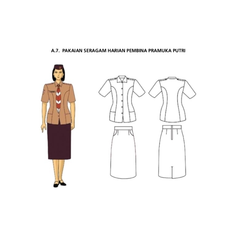 Jual 1Stel Pramuka Pembina Perempuan Rafilo Lengan Pendek Khusus Untuk ...