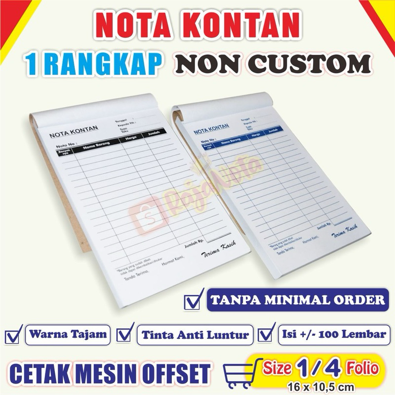 Jual BON KONTAN NOTA KONTAN ISI 100 TANPA RANGKAP | Shopee Indonesia