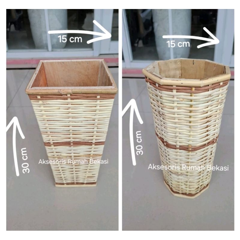 Jual POT ANYAM ROTAN BAMBU TINGGI 30 CM | Shopee Indonesia
