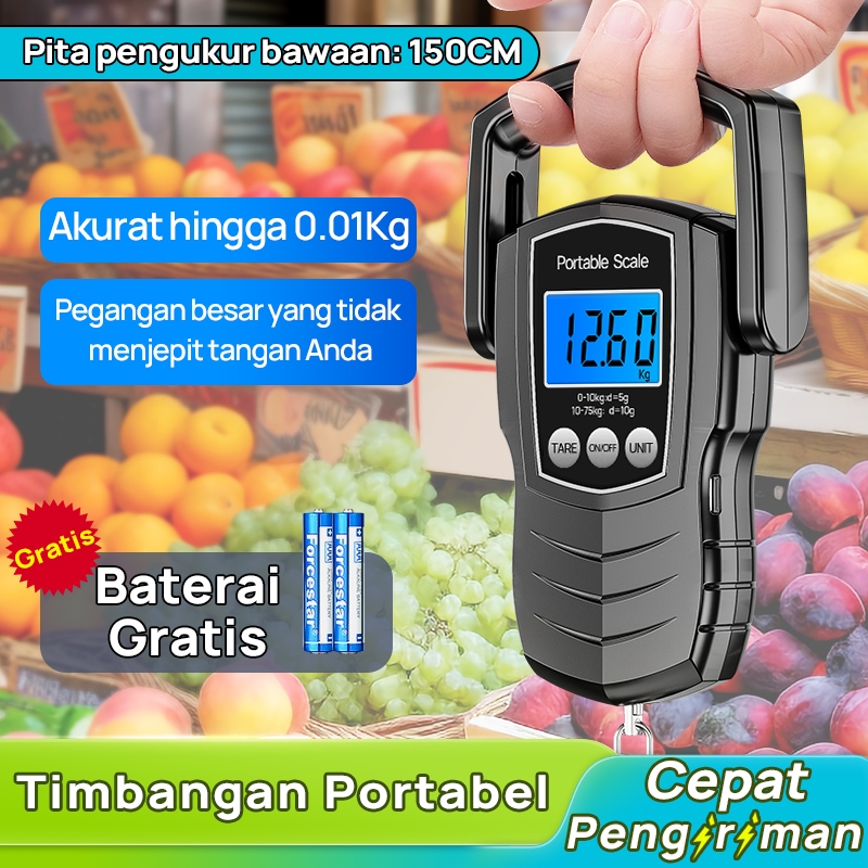 Jual 75Kg Timbangan Gantung Digital Portable Scale Presisi tinggi ...