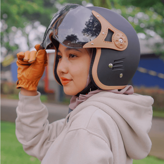 Jual Helm Cewek Bogo Bipplast Retro BRH 1 FANTASY Hijab Friendly Half ...