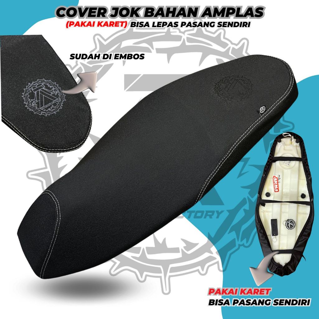 Jual Cover Jok Kulit Jok Motor AMPLAS Tinggal Pasang Motor Beat Vario ...